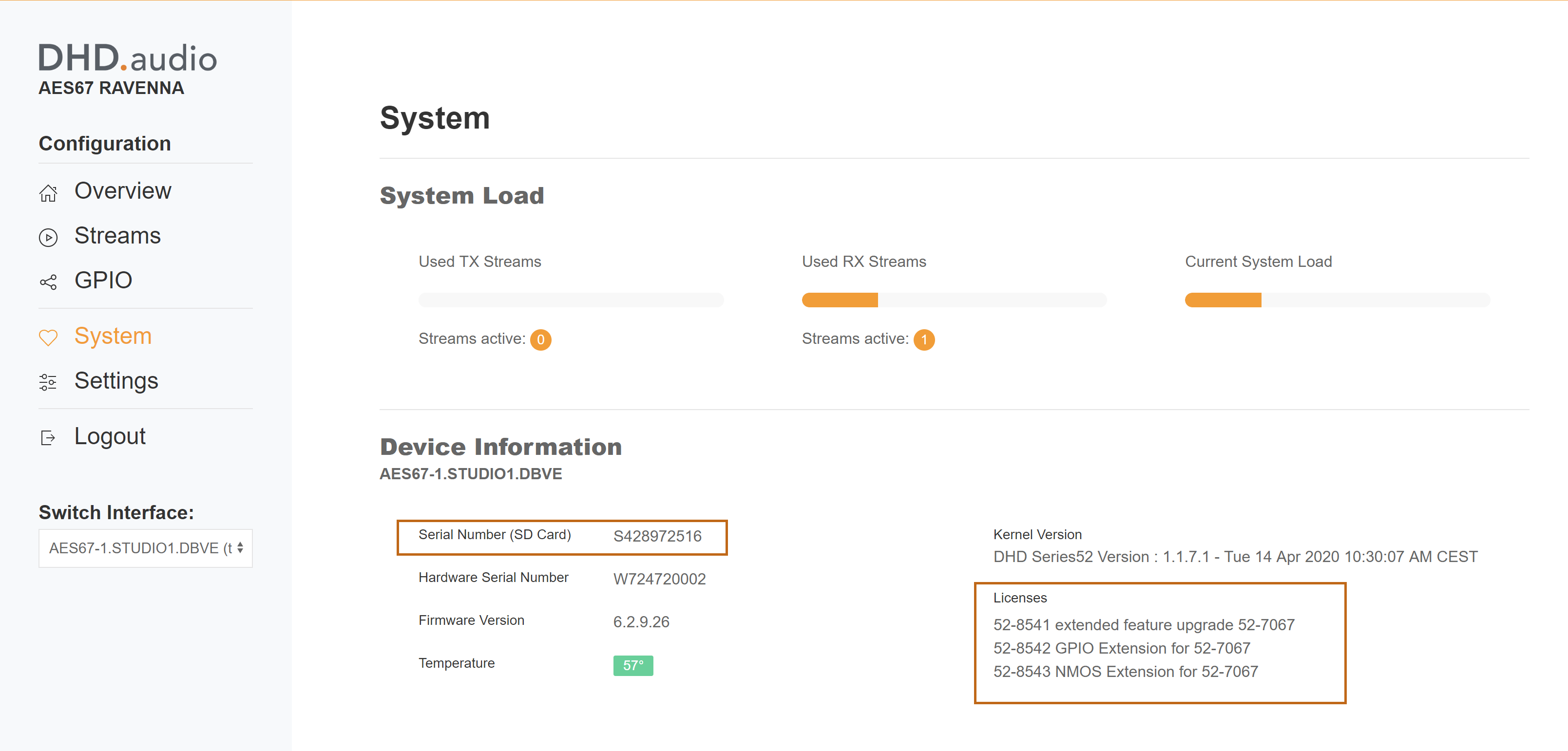 Licensing of the XC2 AES67 RAVENNA Interface | DHD Toolbox Documentation